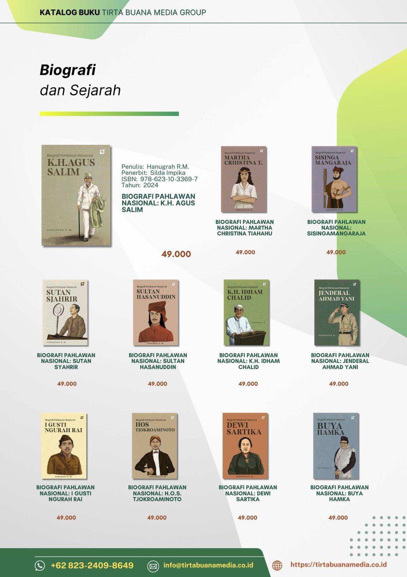 Katalog Buku Biografi dan Sejarah Tirta Buana Media 2025 - CV Tirta Buana Media